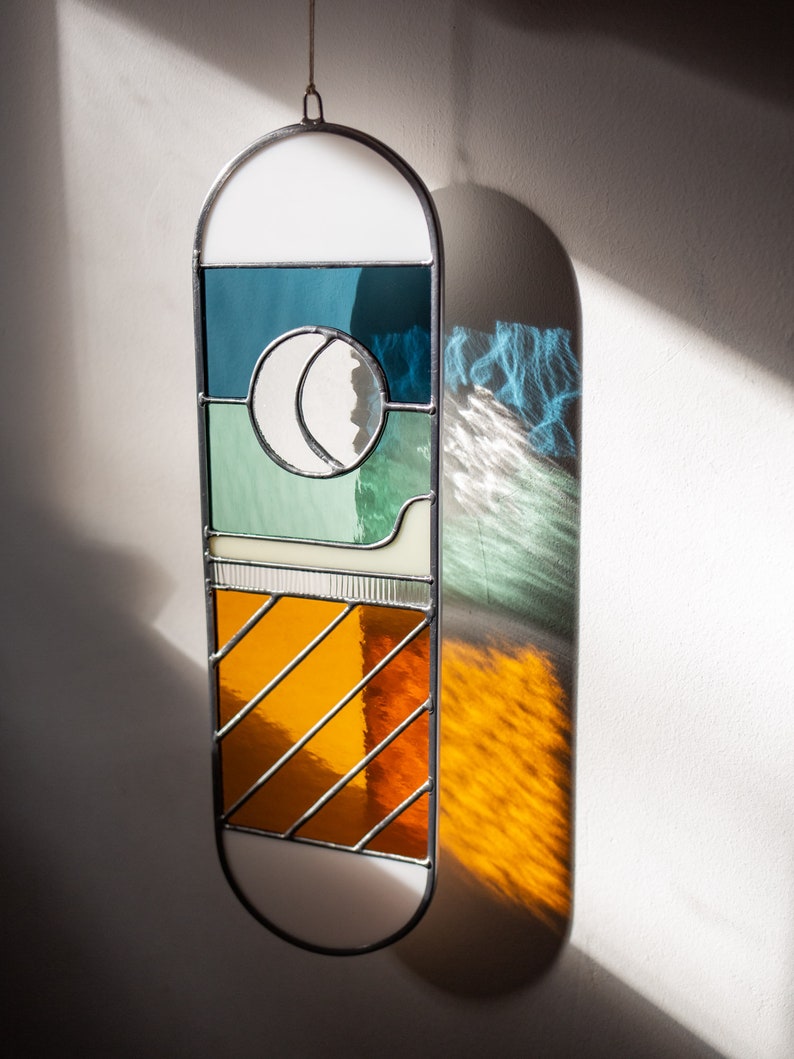 Boho Decor Stained Glass Suncatcher Boho Stained Glass Window - Etsy