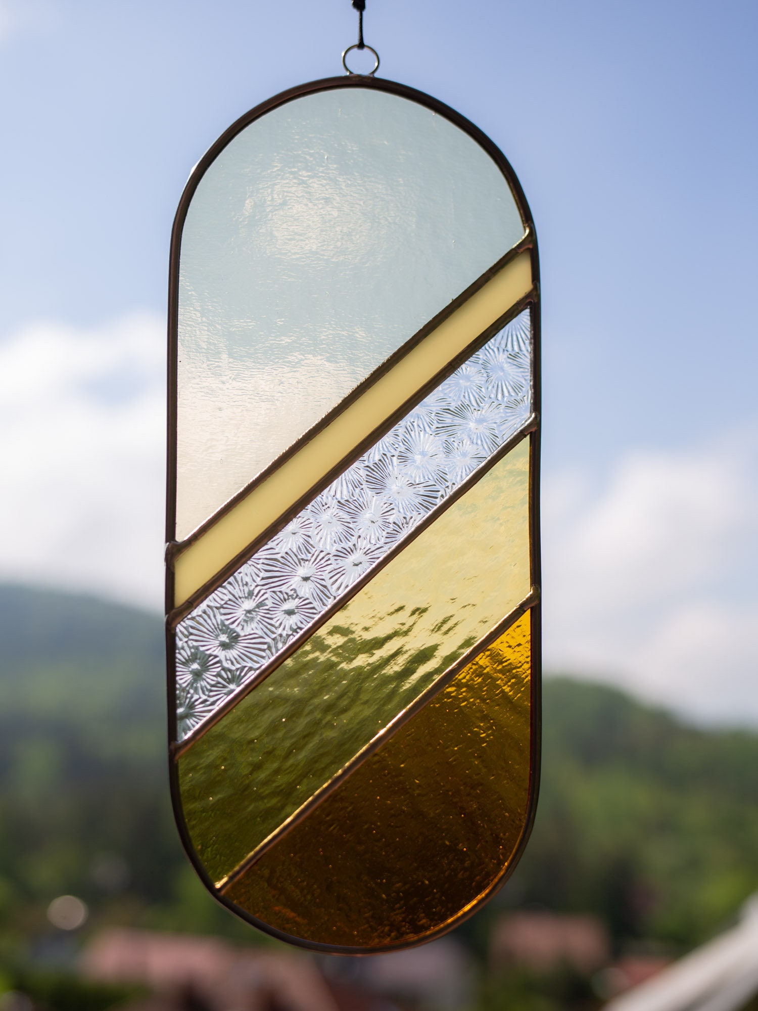 Summer Stained Glass Window Hangings Modern Suncatcher Glass - Etsy