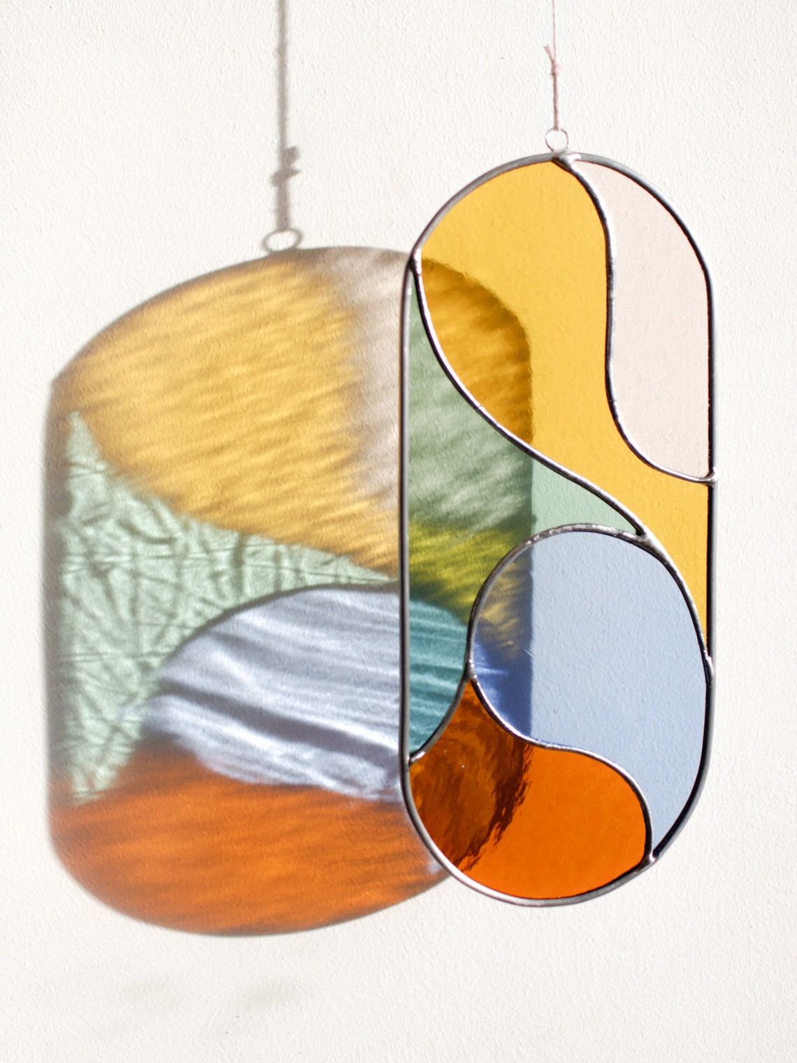 Abstract Stained Glass Suncatcher Window Decor Glass Wall - Etsy