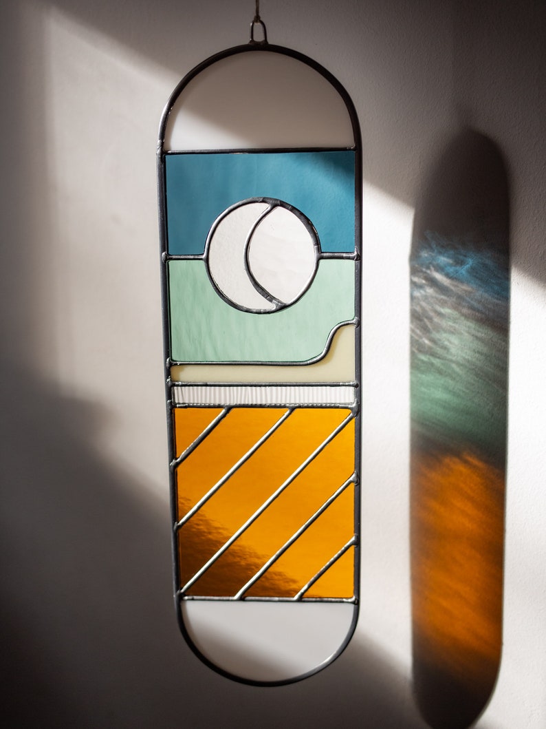 Boho Decor Stained Glass Suncatcher Boho Stained Glass Window - Etsy