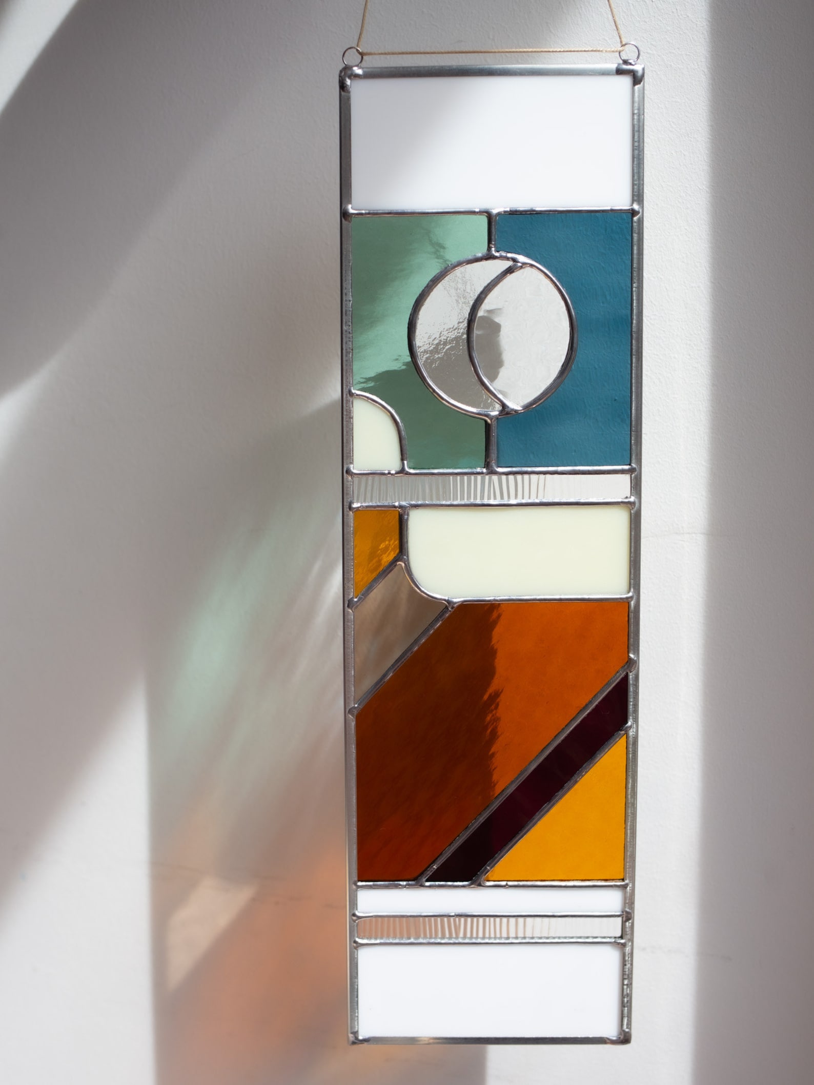 Stained Glass Boho Suncatcher Crescent Moon Window Decor - Etsy