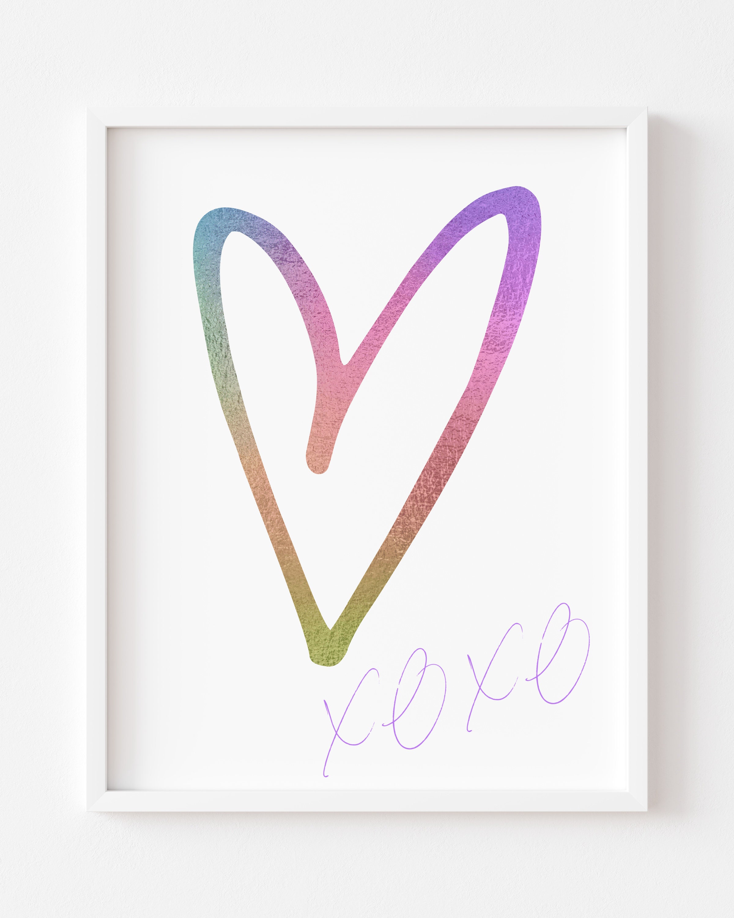 XOXO Heart Printable Wall Art, Home Decor, Digital File - Etsy