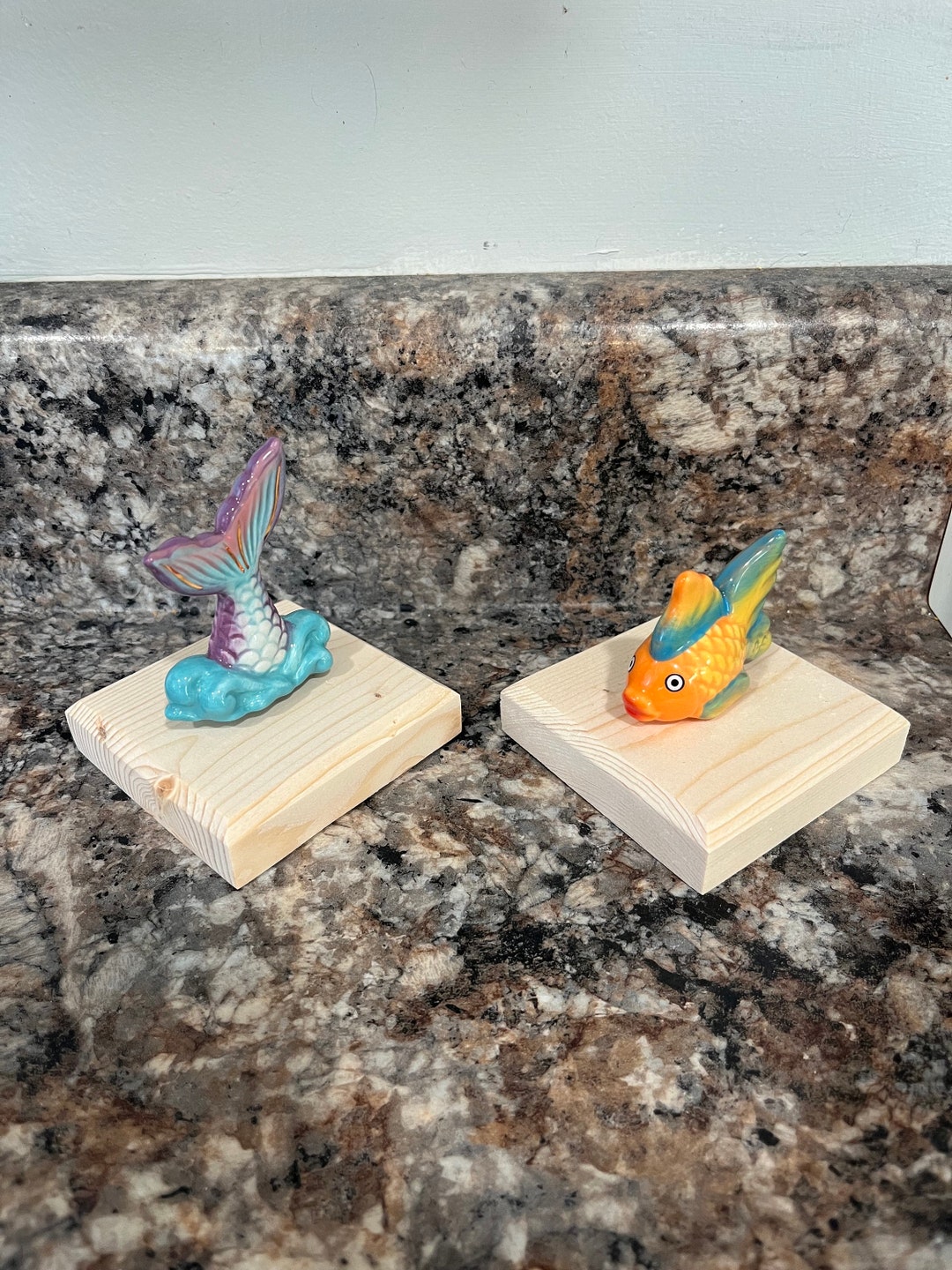 Set of Two Unfinished Pine Wood, Single Nora Fleming Mini Displays ...