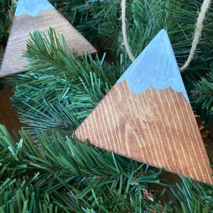 Wooden Mountain Christmas Tree Ornament / Wood Mountain Ornament ...
