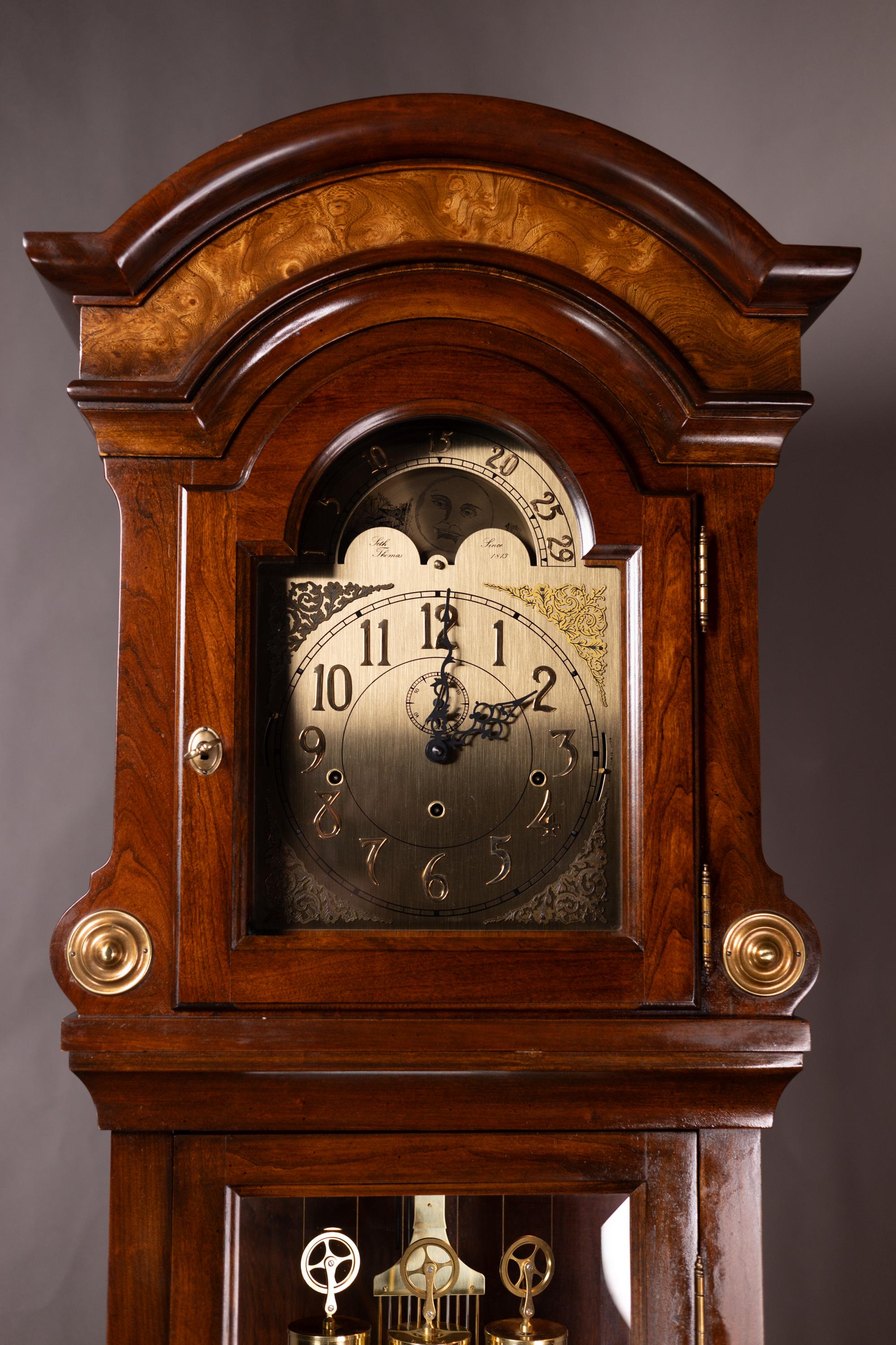Seth Thomas Grandfather Clock – Mahogany Cable-driven Floor Clock With ...