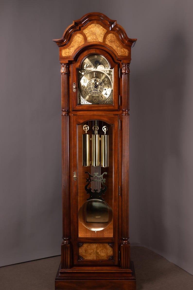 Sligh Grandfather Clock – Moon Phase Dial | Triple Chime | Rare ...