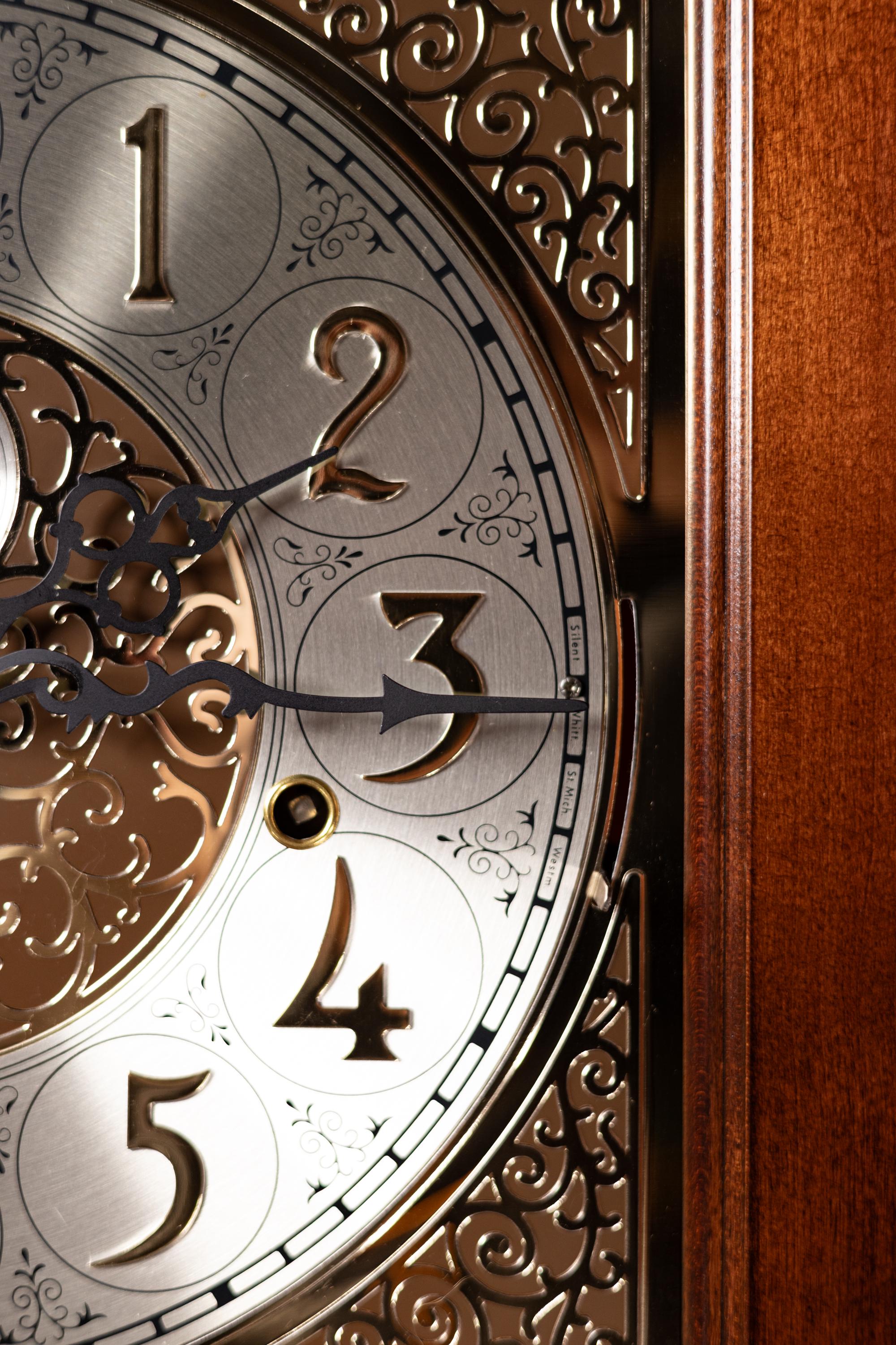 Howard Miller Grandfather Clock | Cherry Finish, Moon Dial, Triple ...