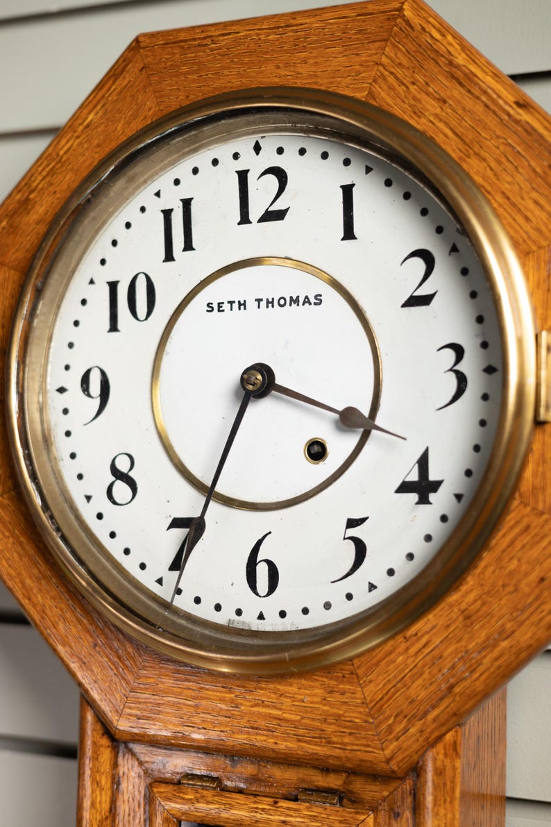 Vintage Seth Thomas Schoolhouse Wall Clock - Etsy