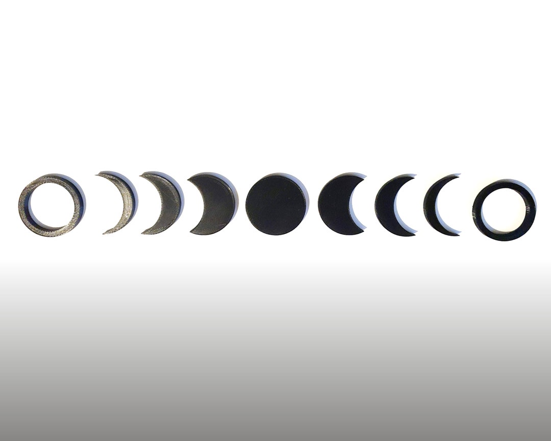 Moon Phases Wall Art - 3D Printed - Moon Print Decor - Moon Phase Print ...