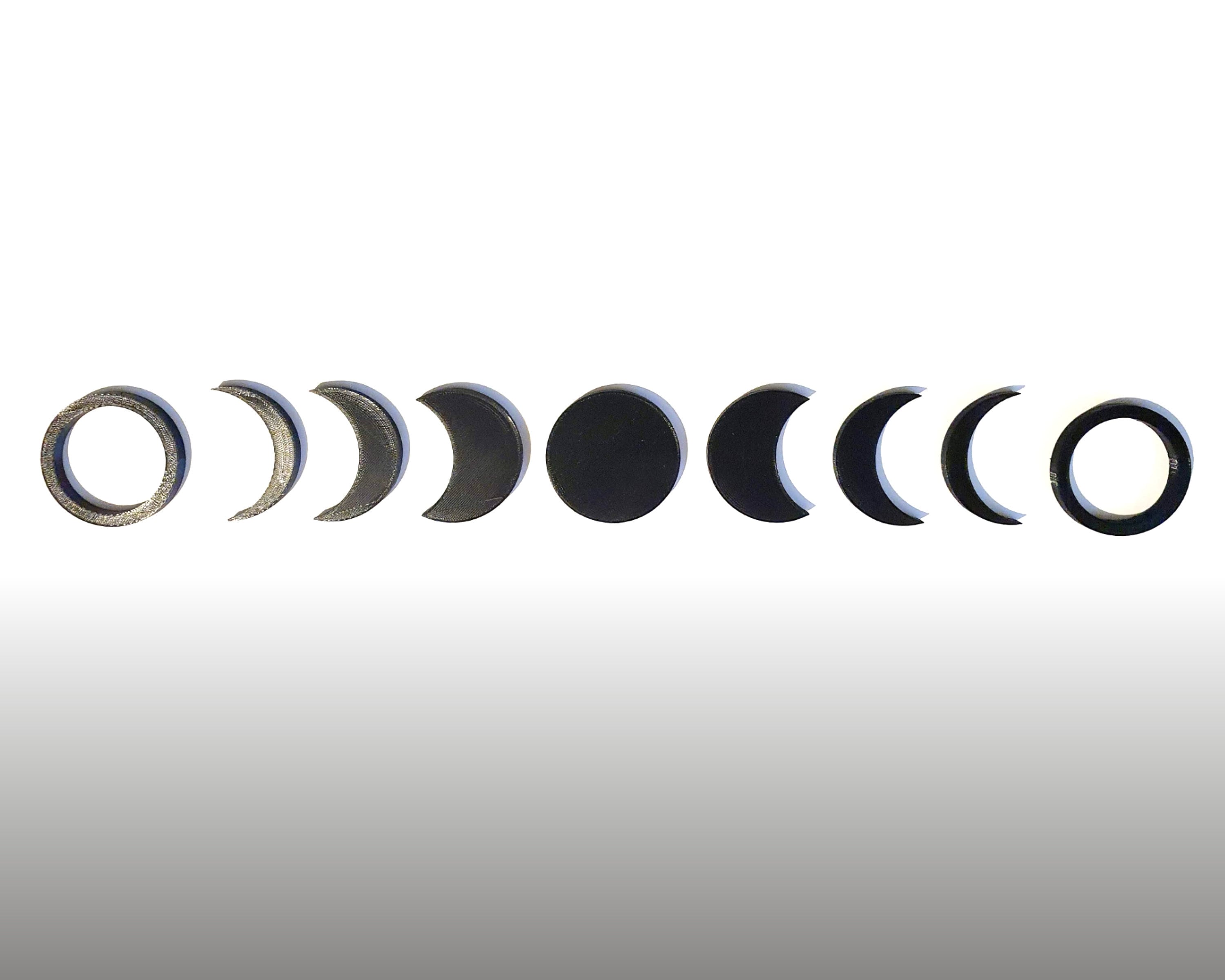 Moon Phases Wall Art - 3D Printed - Moon Print Decor - Moon Phase Print ...
