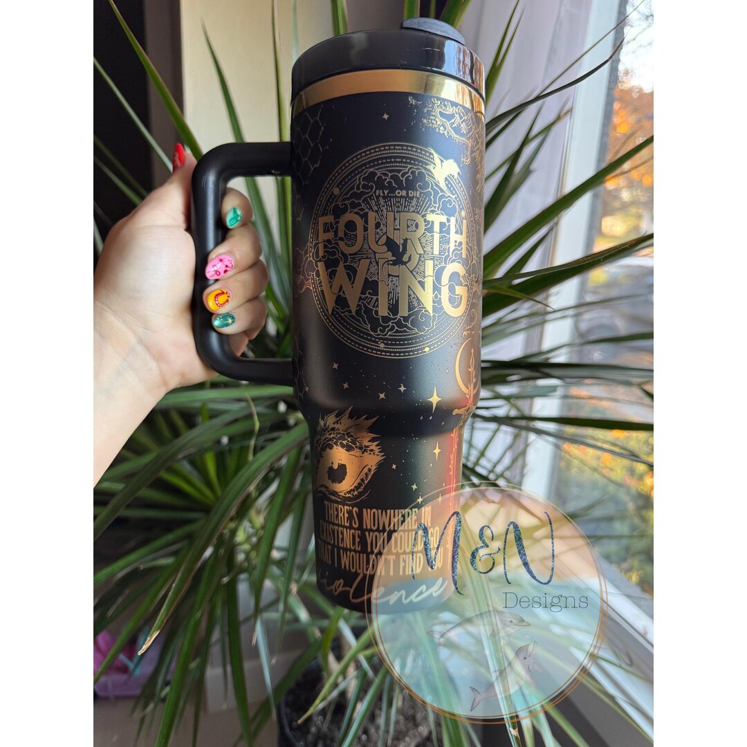 Fourth Wing 40oz Gold Plated Tumbler - Etsy
