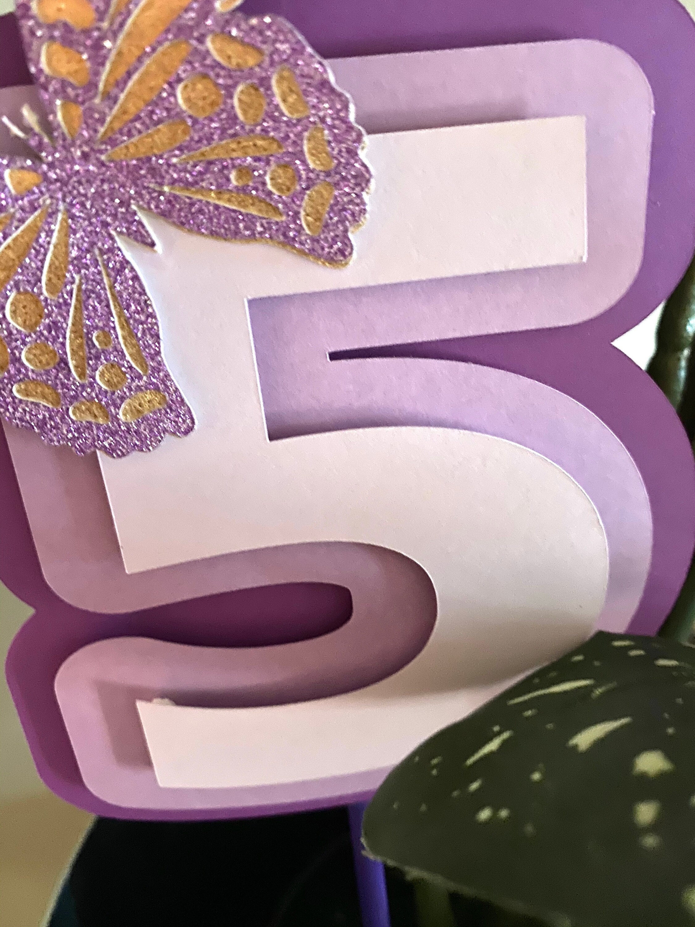 Customized 3D Number Cake Topper ANY Color With Glitter - Etsy