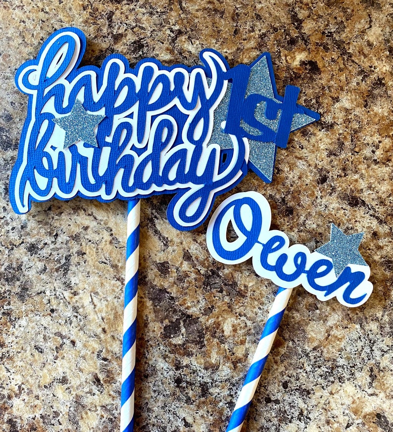 Happy Birthday Cake Topper, First Birthday Topper or Any Age, One Year ...