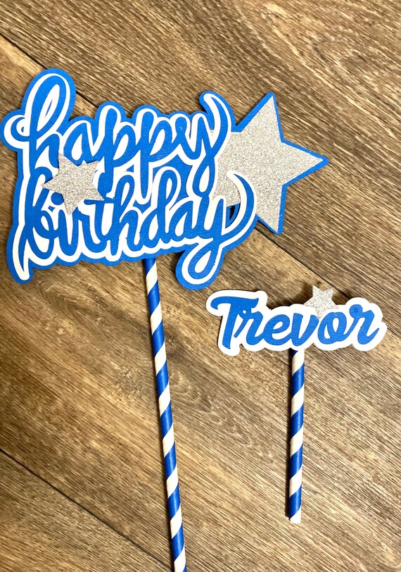 Happy Birthday Cake Topper First Birthday Topper or Any Age - Etsy