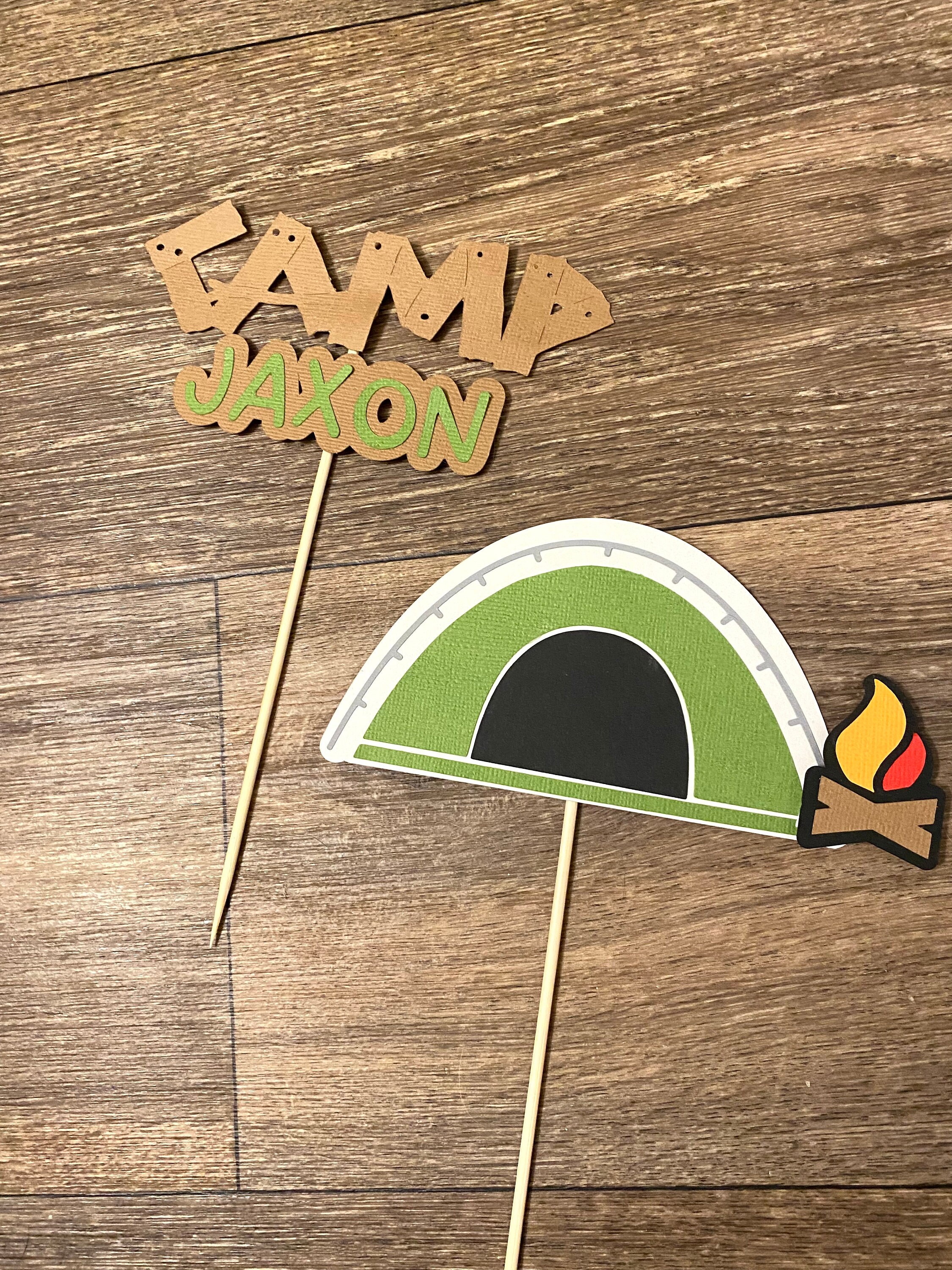 Camping Cake Topper, Tent Cake Topper, Camping Birthday Cake Topper ...