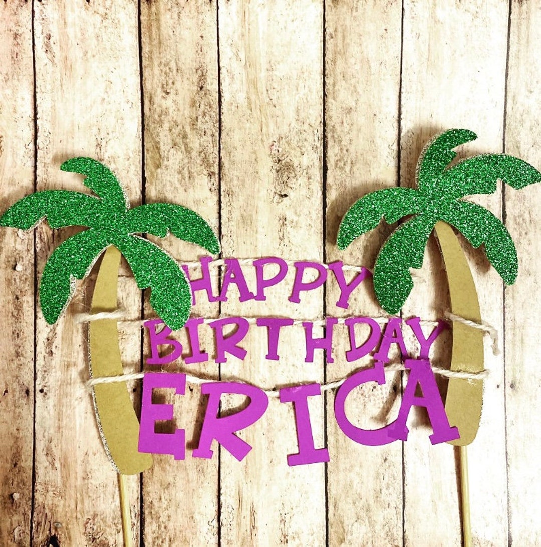 Customized Beach Cake Topper, Tropical Cake Topper - Etsy