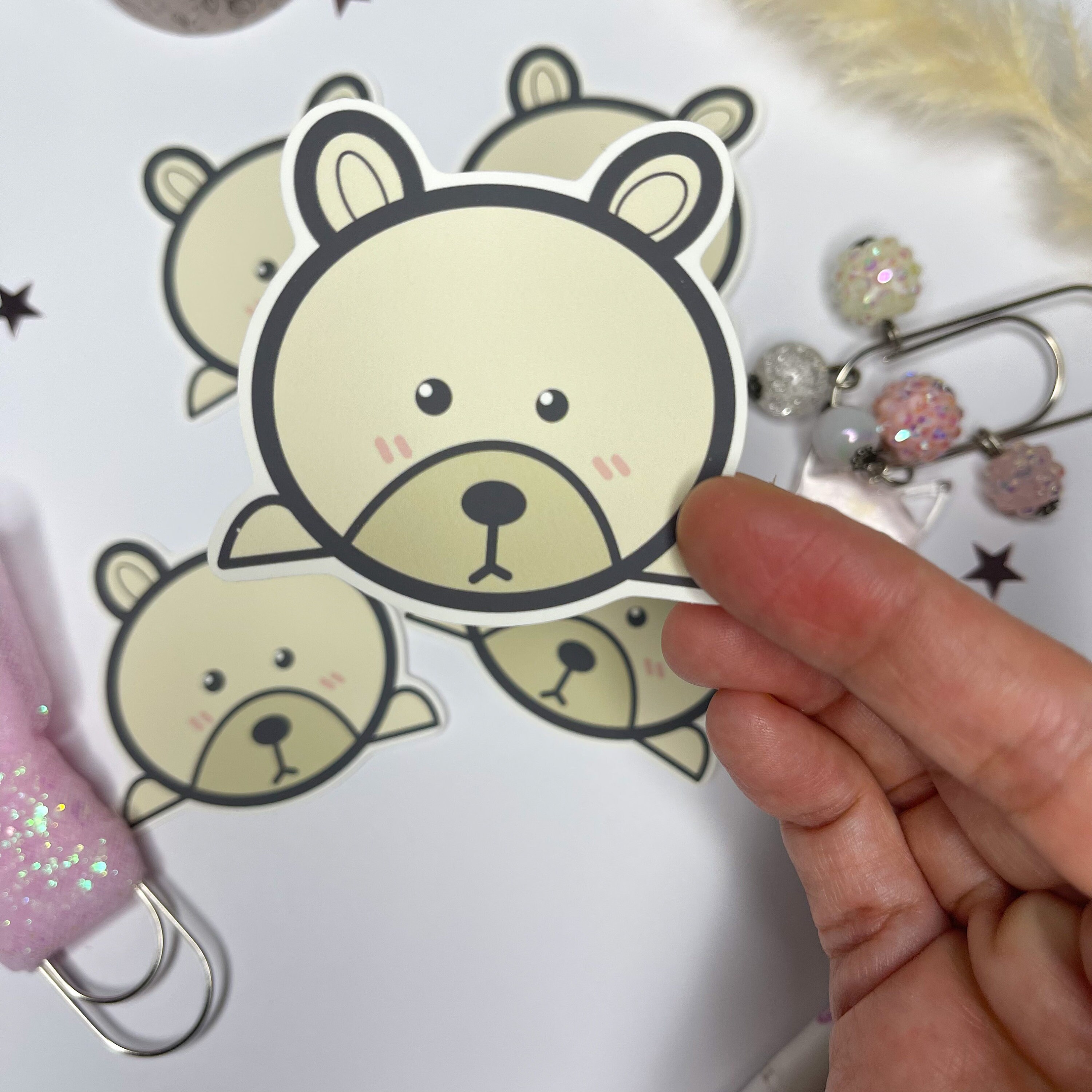 Cute Bear Die Cut Sticker| Cute Sticker| Journal Sticker| Planner ...
