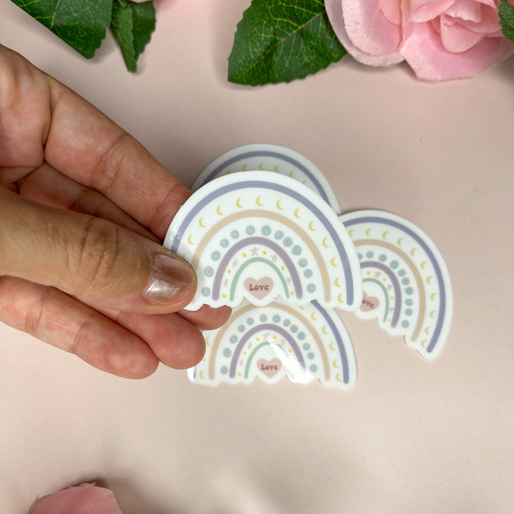 Pastel Rainbow Waterproof Sticker|laptop Sticker| Water Bottle Sticker ...