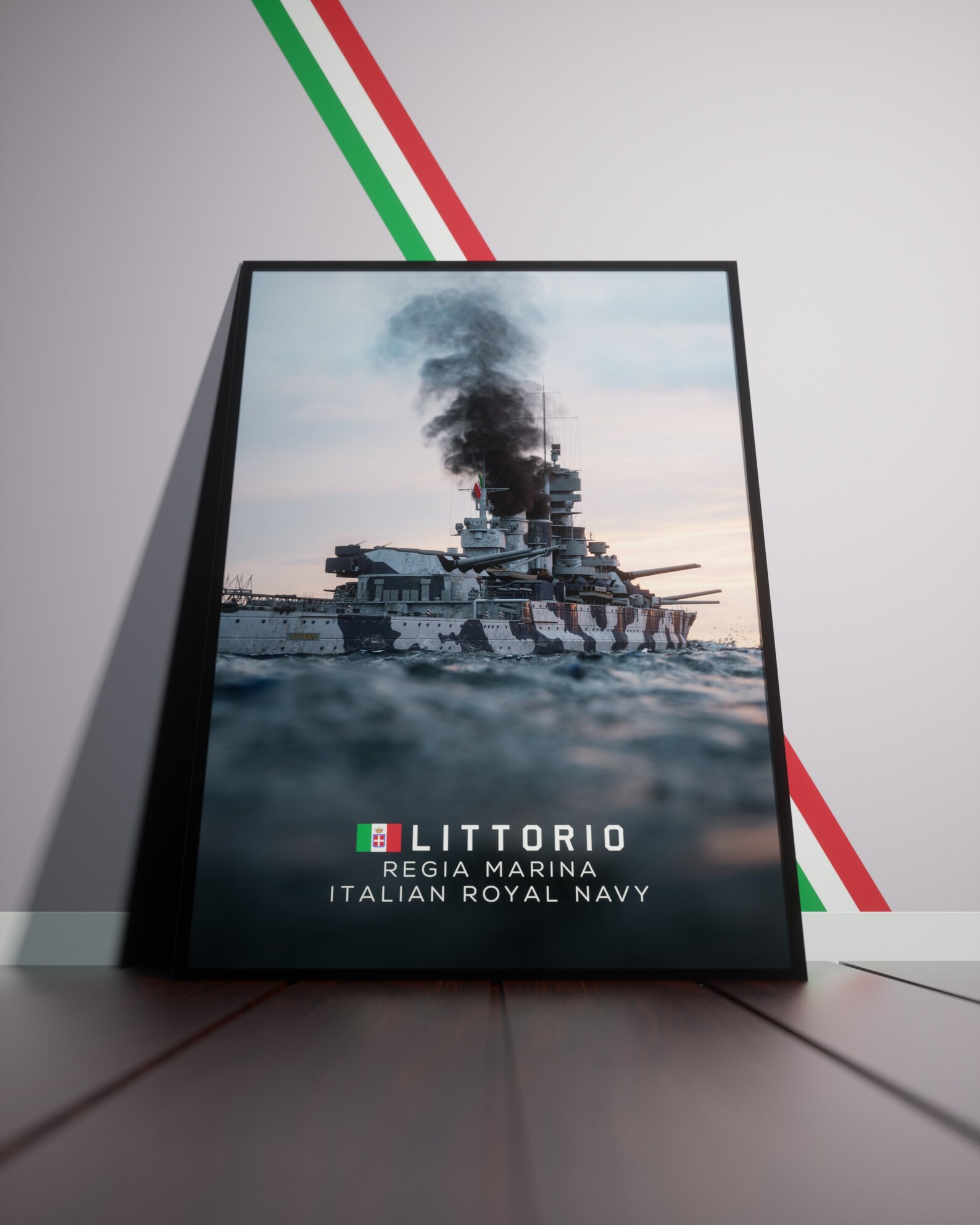 Italian Battleship Littorio Artwork Poster - Etsy