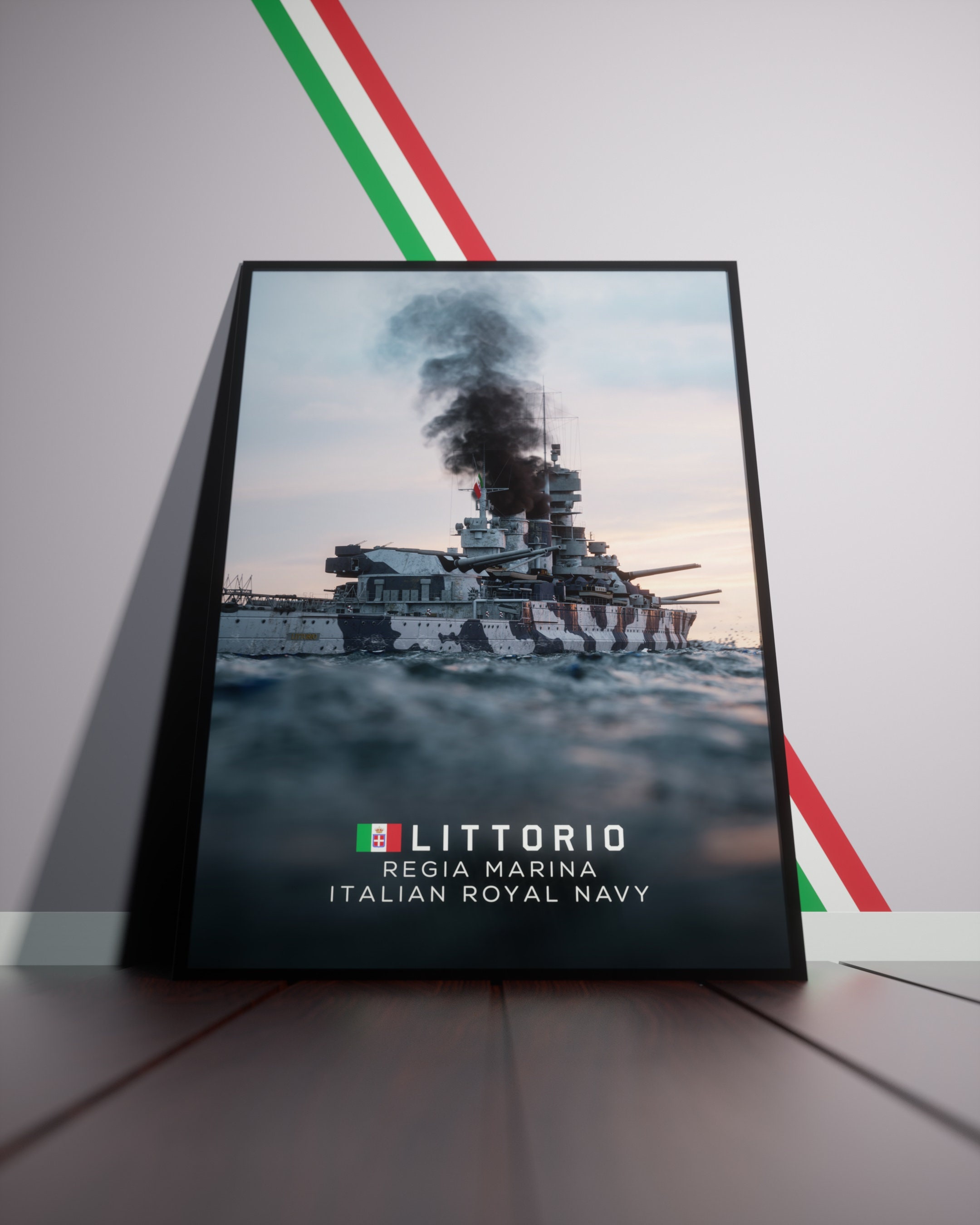 Italian Battleship Littorio Artwork Poster - Etsy