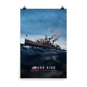 USS Kidd Artwork Poster - Etsy