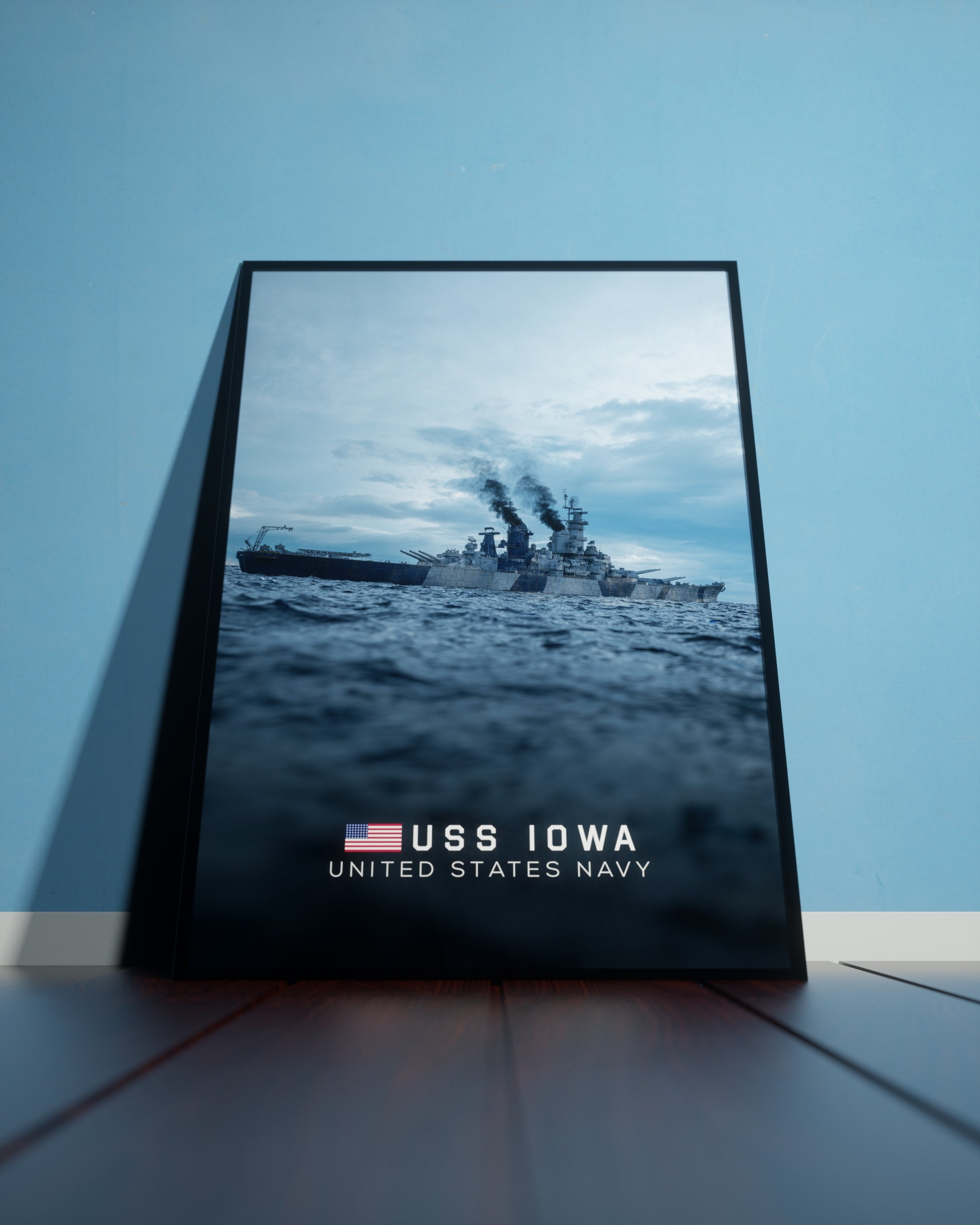 USS Iowa Artwork Poster - Etsy