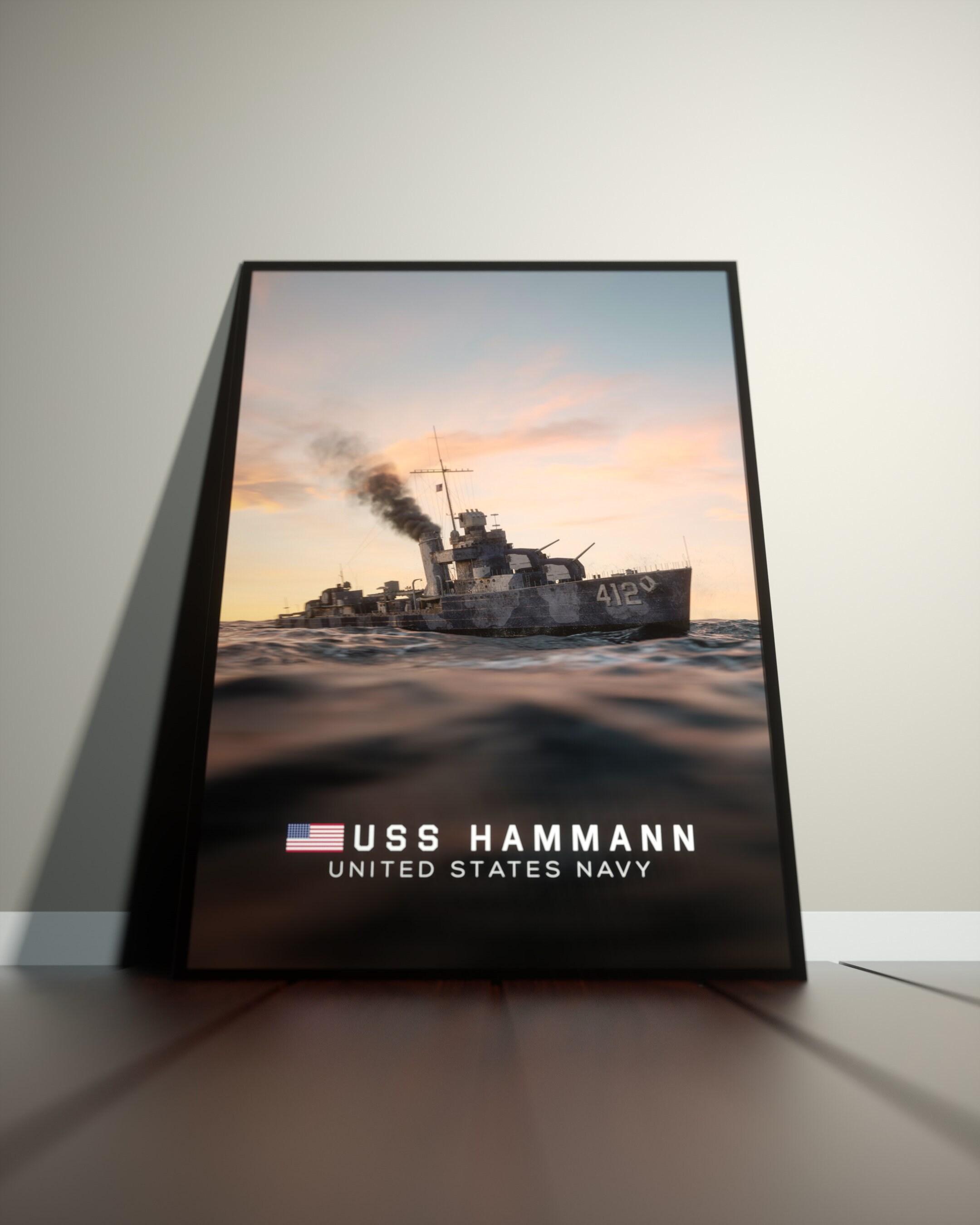 USS Hammann Artwork Poster - Etsy