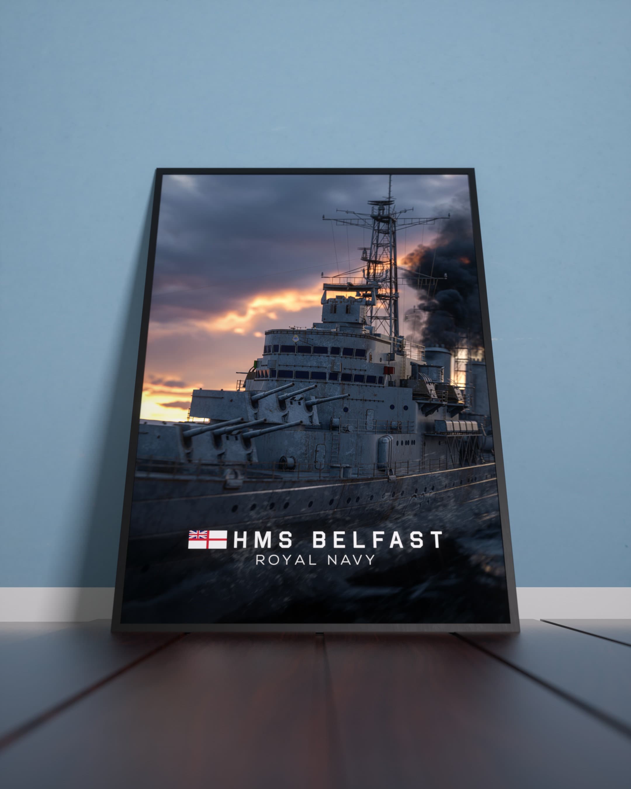 HMS Belfast Closeup Artwork Poster - Etsy