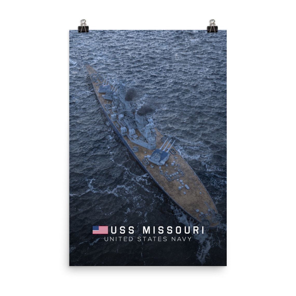 USS Missouri Artwork Poster - Etsy