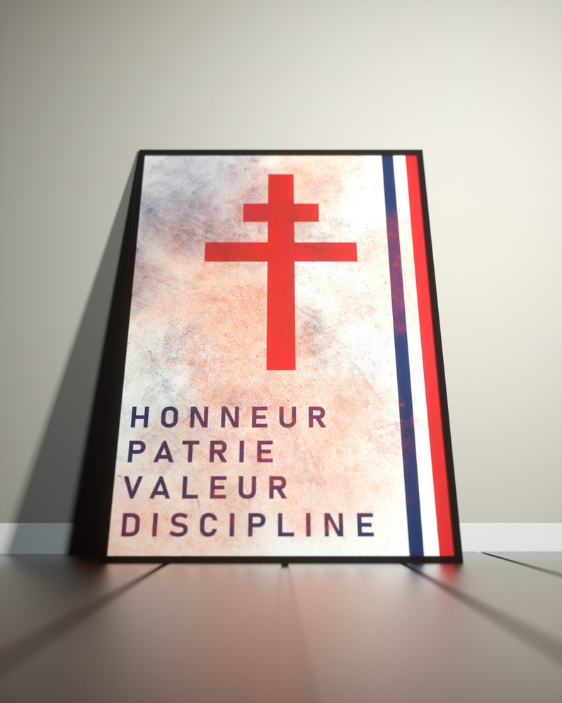 Free French - Honneur, Patrie, Valeur, Discipline Wall Art Poster - Etsy