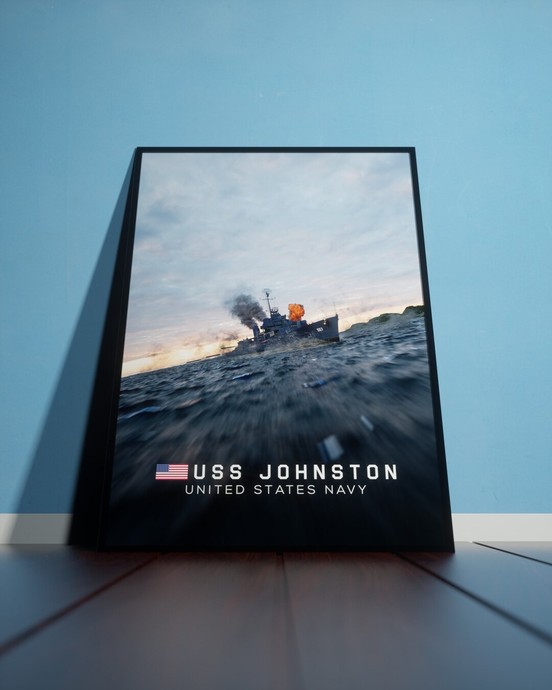 USS Johnston Artwork Poster - Etsy