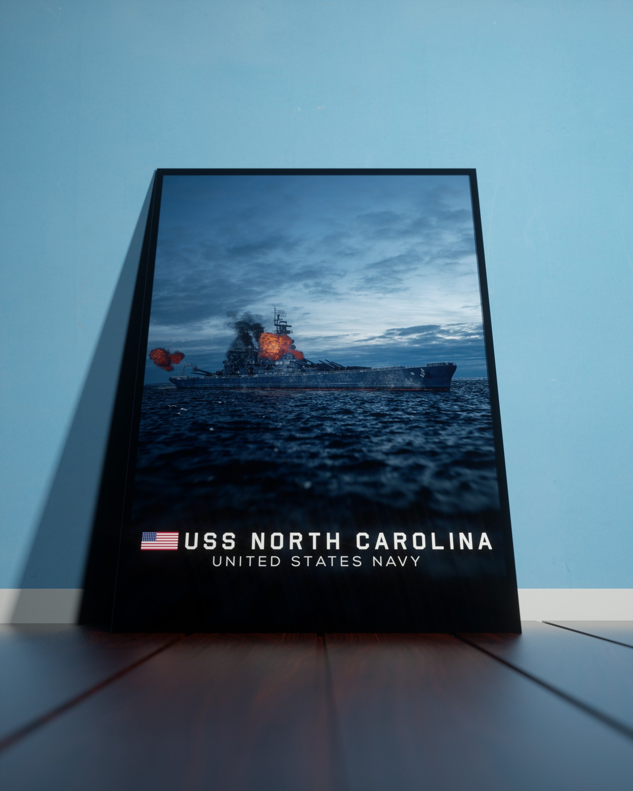USS North Carolina Artwork Poster - Etsy