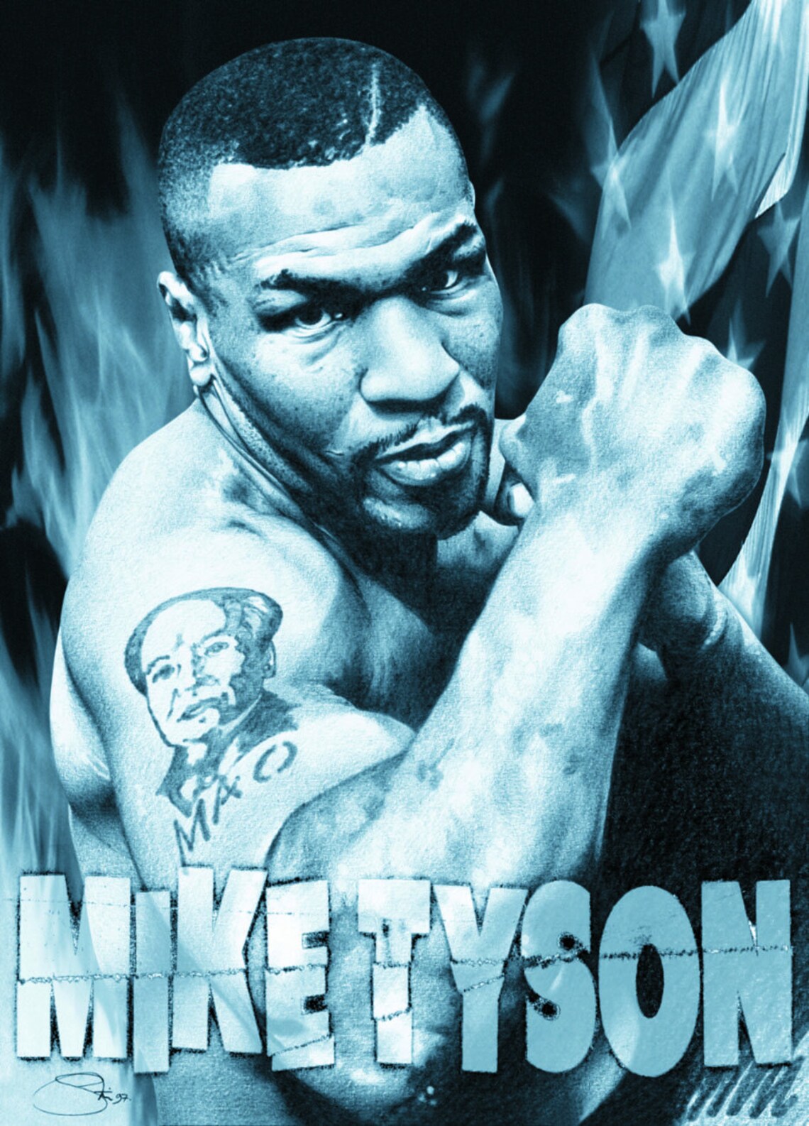 MIKE TYSON, Life Size Limited Edition in Metallic Blue and Black on ...