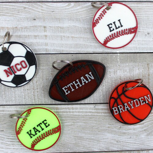 Personalized Sports Tag Name Backpack Tag Lunchbox Tag Name - Etsy