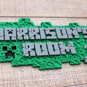 3D Door Sign Minecraft-inspired - Personalized Name Custom Kids Bedroom ...