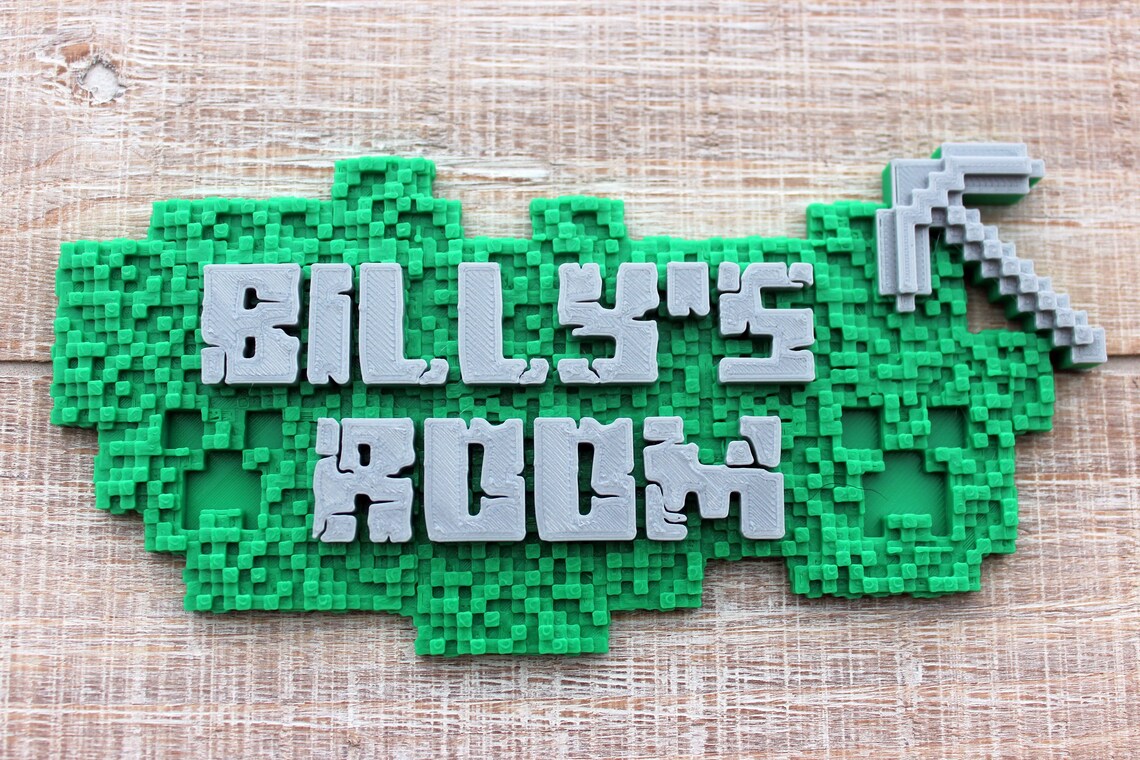 3D Door Sign Minecraft-inspired Personalized Name Custom | Etsy