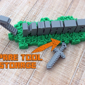 Minecraft 3D Desk Name Sign / Personalized Custom Shelf Sign With Sword ...