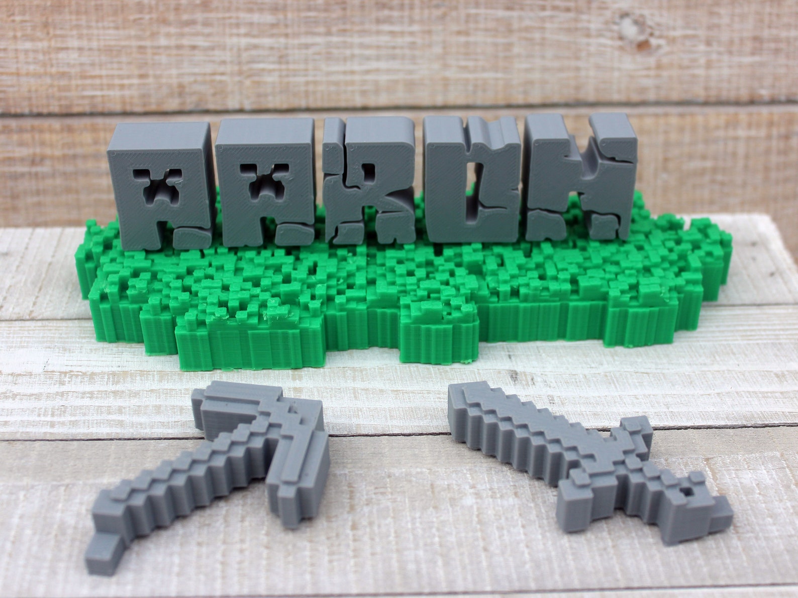 Minecraft 3D Desk Name Sign / Personalized Custom Shelf Sign With Sword ...