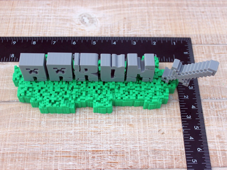Minecraft 3D Desk Name Sign / Personalized Custom Shelf Sign - Etsy