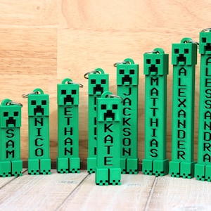 Minecraft Personalized Creeper Backpack Tag, Minifig Keychain, Stocking ...