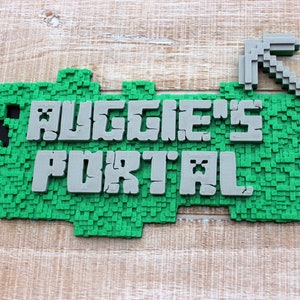 3D Door Sign Minecraft-inspired - Personalized Name Custom Kids Bedroom ...