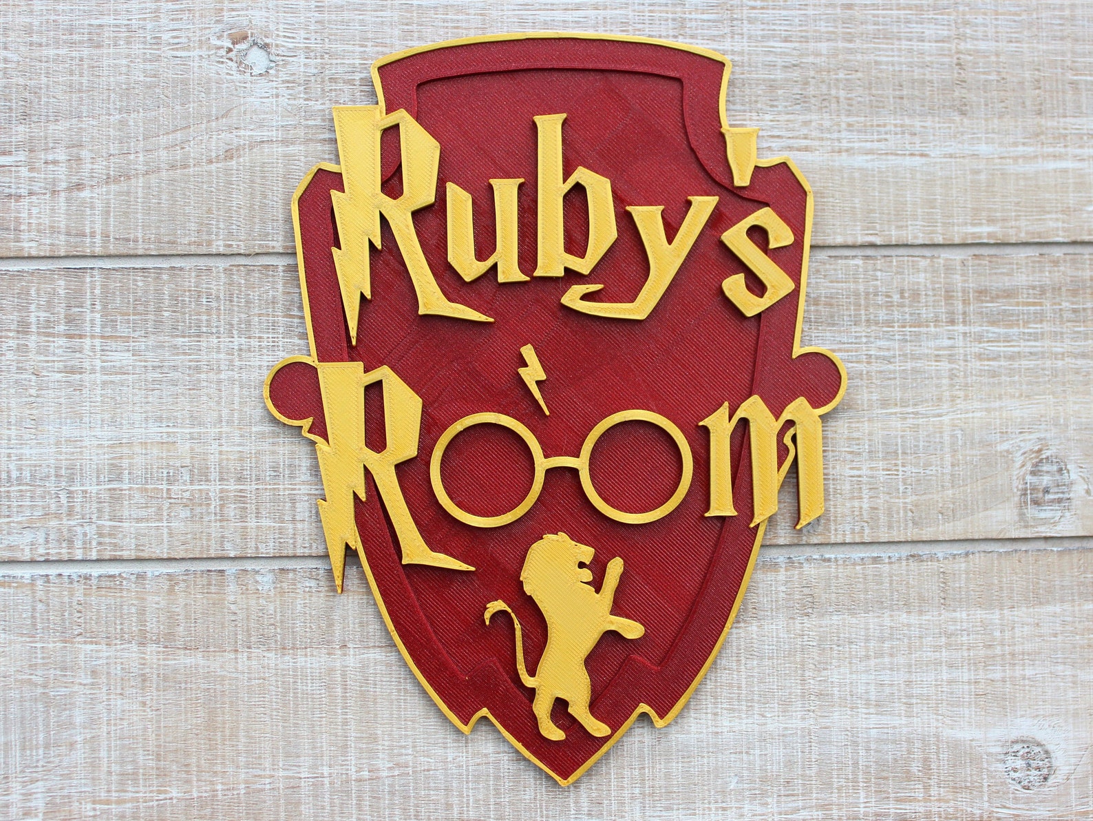 3d Door Sign Harry Potter Inspired Hogwarts House Gryffindor Etsy