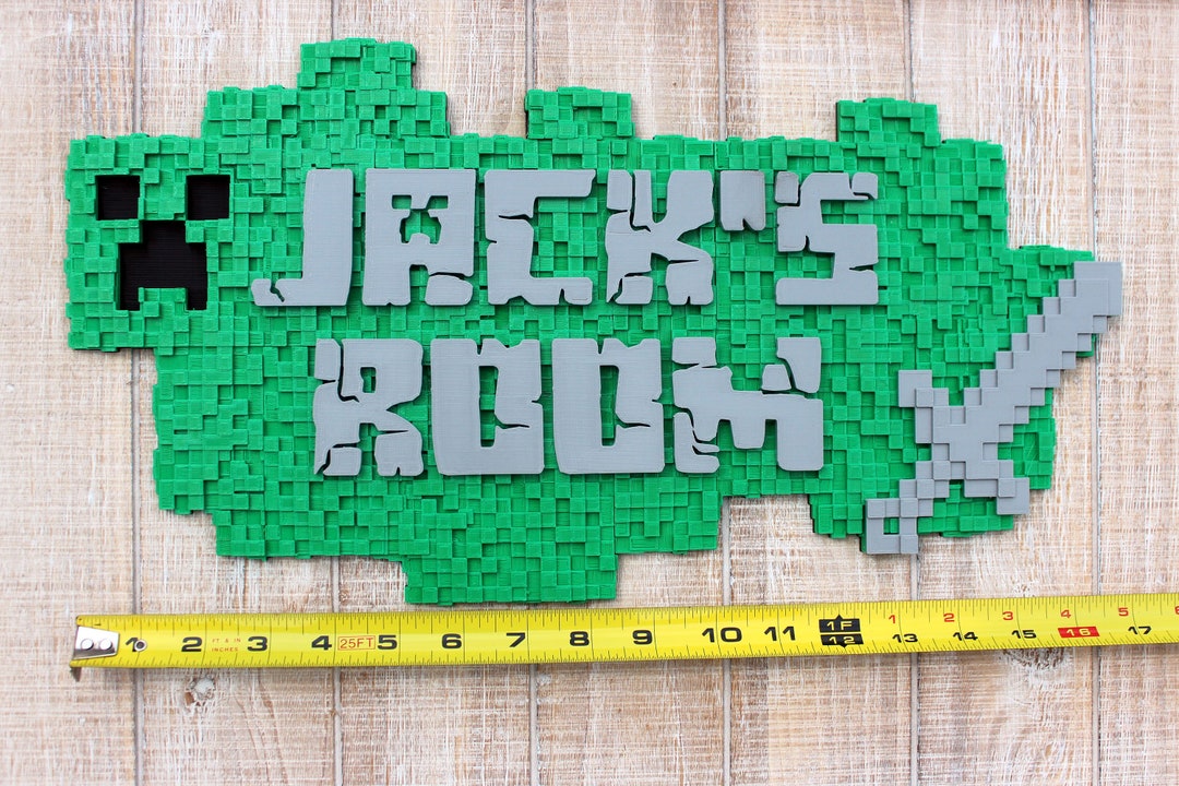 XXL Version - 3D Wall Sign Minecraft-inspired - Personalized Name ...