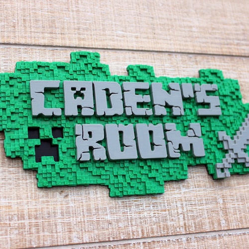 3D Door Sign Minecraft-inspired Personalized Name Custom - Etsy