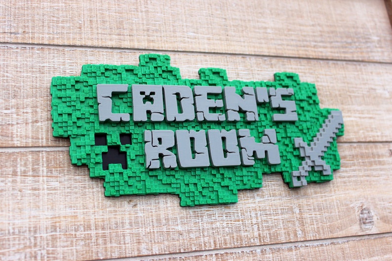 3D Door Sign Minecraft-inspired Personalized Name Custom - Etsy