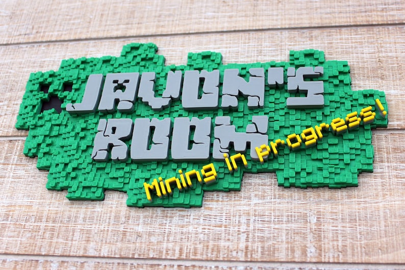 3D Door Sign Minecraft-inspired Personalized Name Custom - Etsy