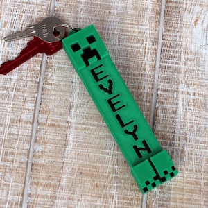 Minecraft Personalized Creeper Backpack Tag, Minifig Keychain, Stocking ...