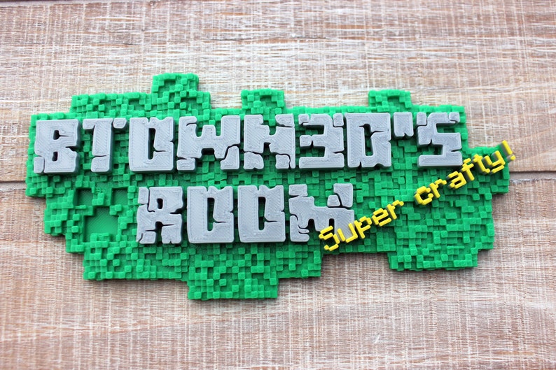 3D Door Sign Minecraft-inspired Personalized Name Custom | Etsy