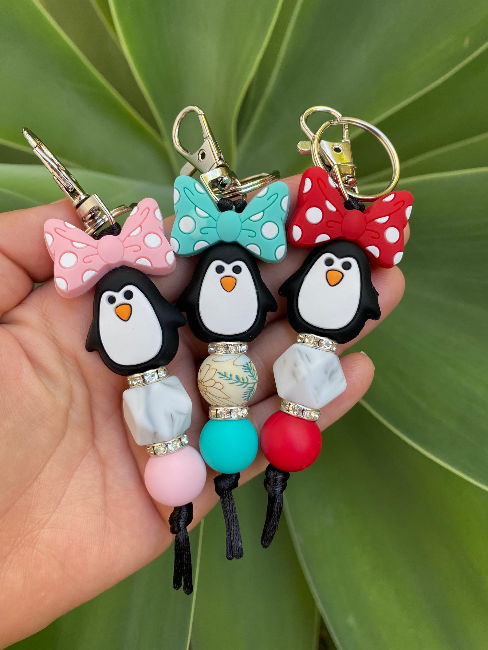 Fancy Penguin Beaded Keychain - Etsy