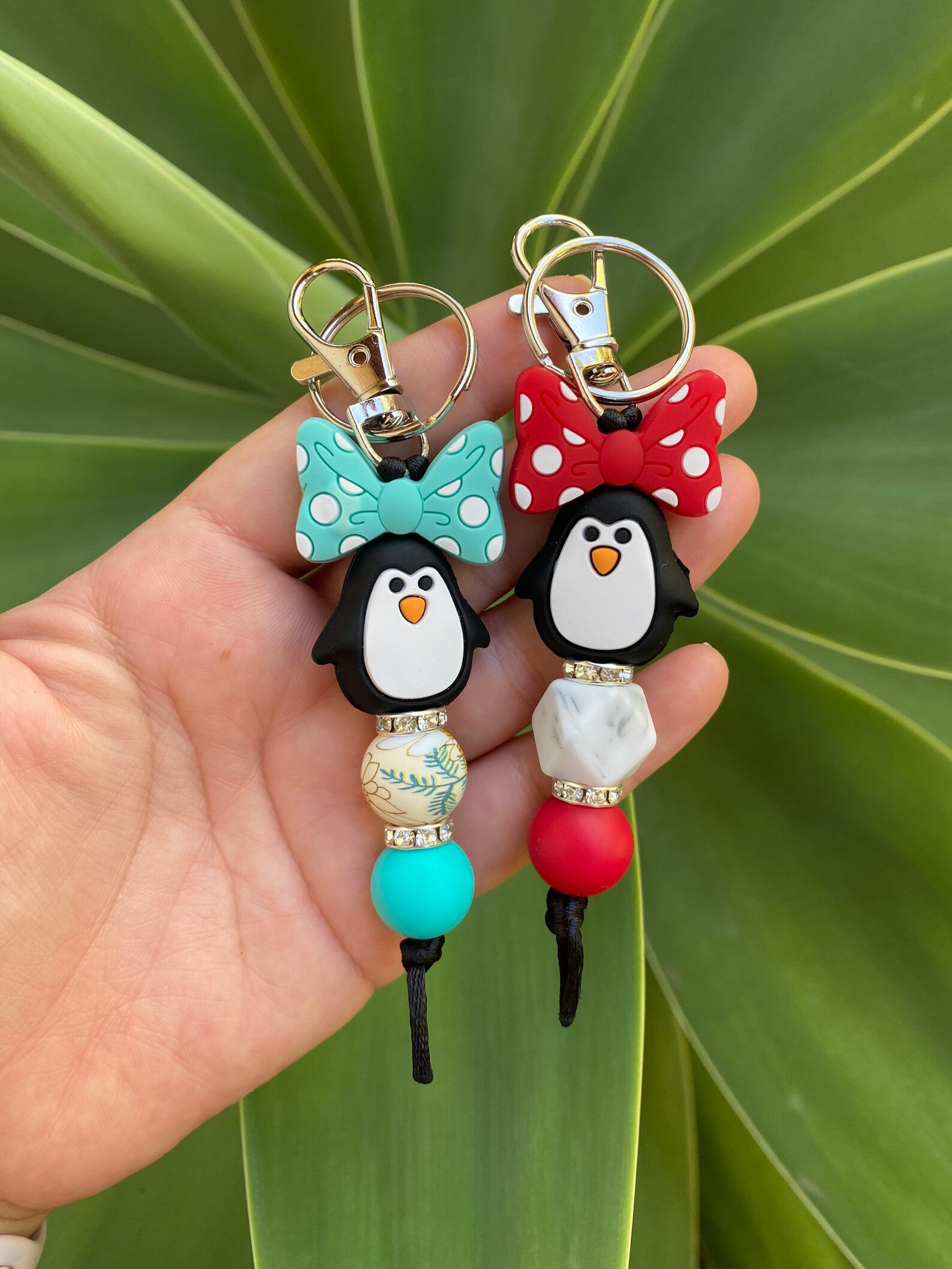 Fancy Penguin Beaded Keychain - Etsy
